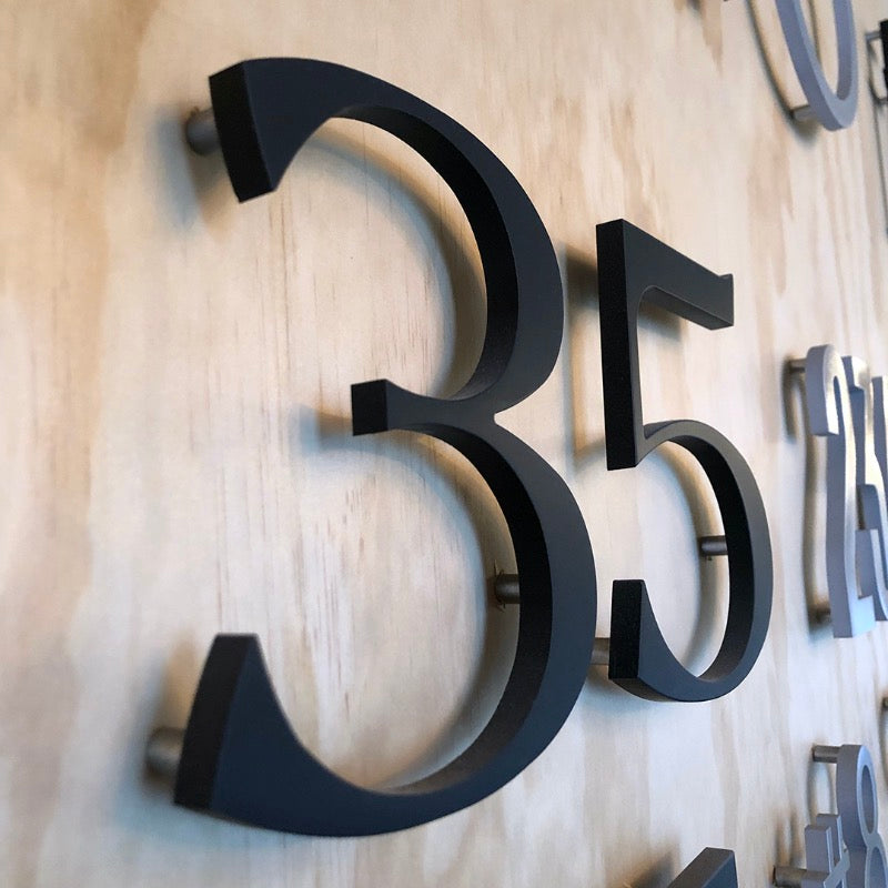 Ready to ship Black and Brushed Aluminum House Numbers and Symbols ...